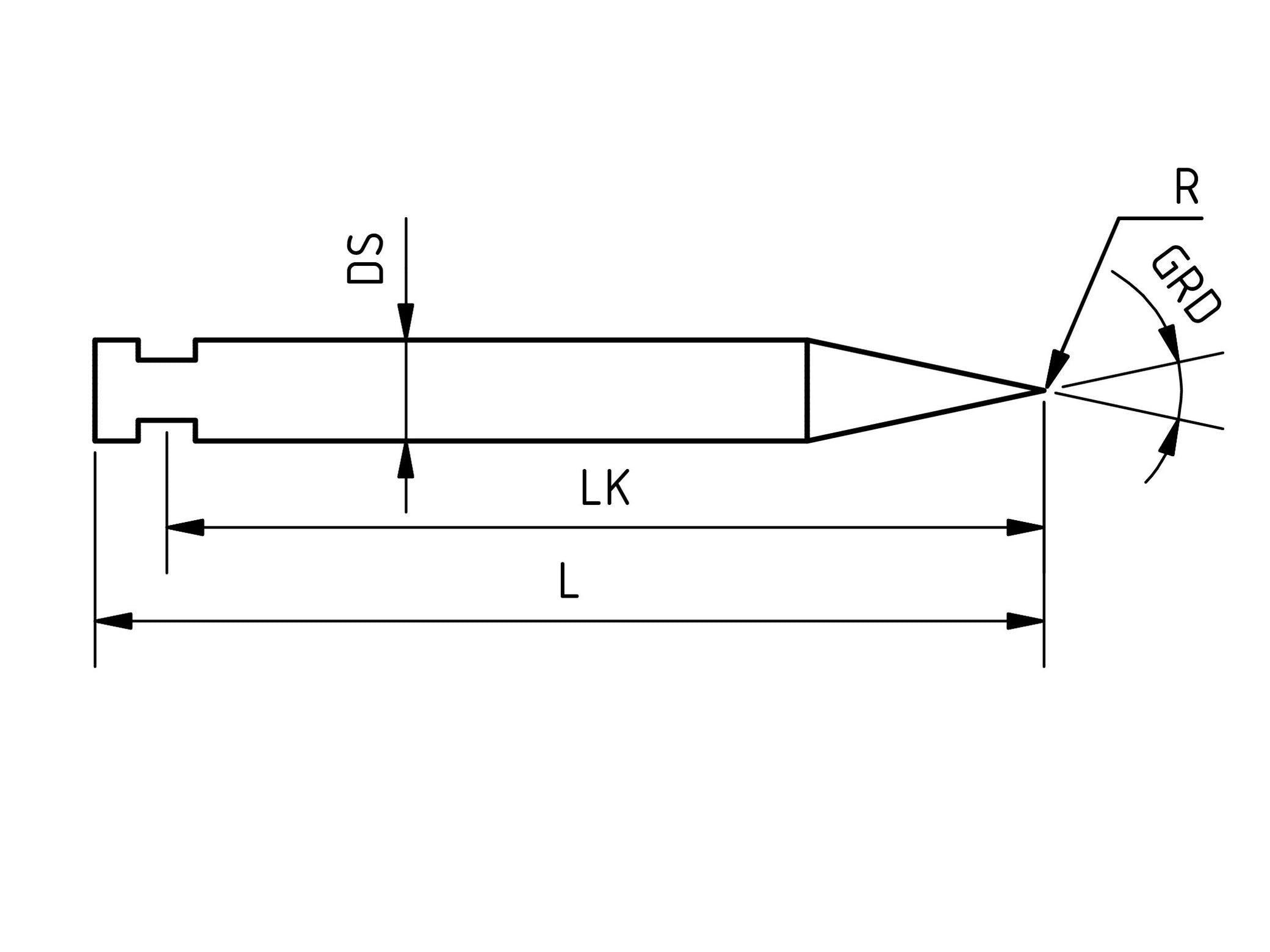 CST-100-406 - Carbide Cone Contour Stylus 59.5 mm — InspectShop.com