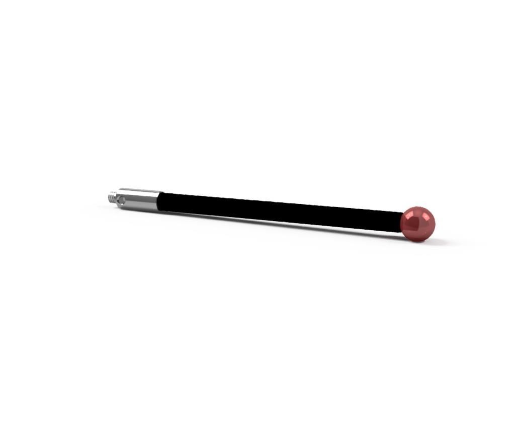 Straight M2 CMM Stylus 4mm Ruby Ball, 75mm Carbon Fiber Stem ...